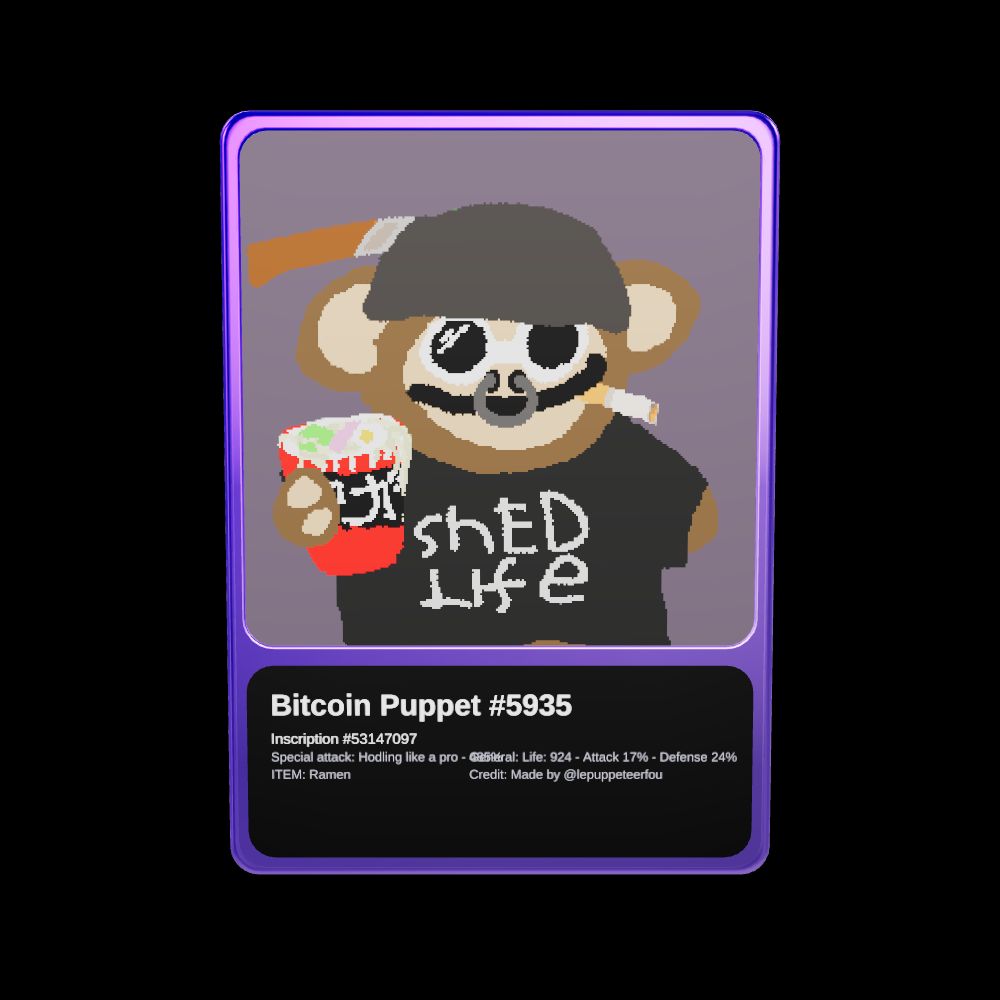 Bitcoin Puppet Card #803 – InscribeNow